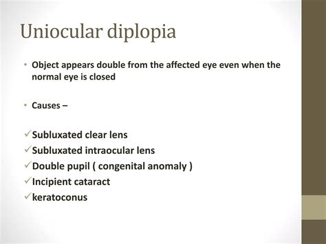 Diplopia Ophthalmology Quick Revision Pptx