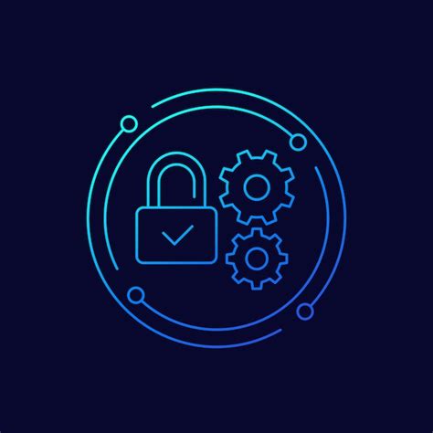 Premium Vector Lock And Gears Security Line Vector Icon