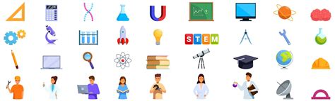 Premium Vector Stem Education Icons Set Science And Engineering Concept With Scientists