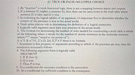 1 By Function In Truth Functional Logic There Is