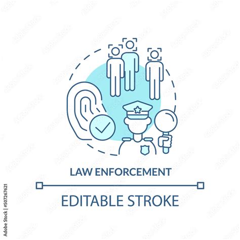 Law Enforcement Turquoise Concept Icon Biometric Technology Abstract Idea Thin Line