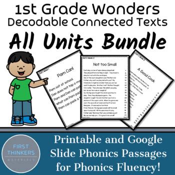 All Unit BUNDLE 1st Grade Wonders Connected Text Phonics Passages