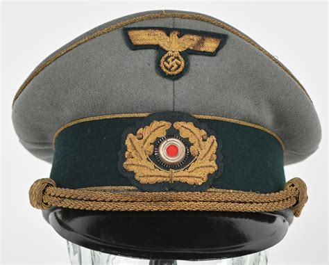 At Auction Wwii Nazi German Heer Generals Visor Hat Ww2