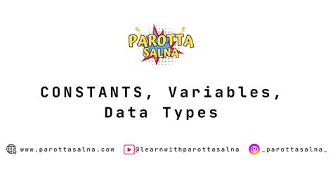 Python Fundamentals Constants Variables And Data Types Parotta Salna