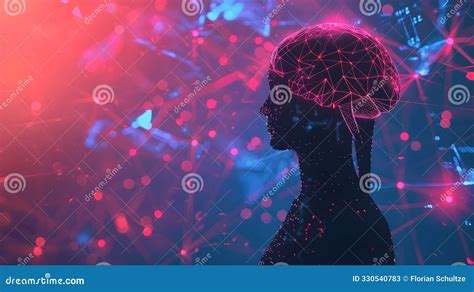 Human Silhouette With Glowing Brain And Neural Networks Stock Illustration Illustration Of
