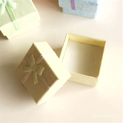 Yellow Color Ring Box Size 4x4x3cm Paper Ring Box