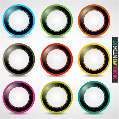 Red Modern Web Button Set Stock Vector Illustration Of Chrome 23827344