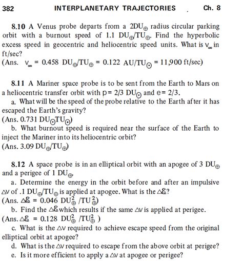 Solved 382 Interplanetary Trajectories Ch 8 8 10 A Venus