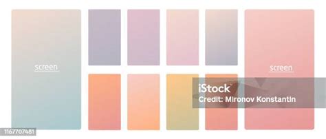 생생하고 부드러운 파스텔 그라데이션 부드러운 색상 장치 Pc와 현대 스마트 폰 화면 배경 세트 벡터 Ux와 Ui 디자인 일러스트 레이션 그라데이션에 대한 스톡 벡터 아트 및