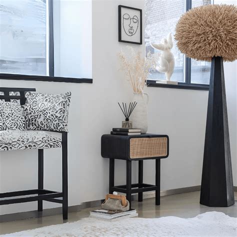 Lamp Foot Octogonal Hardwood Black