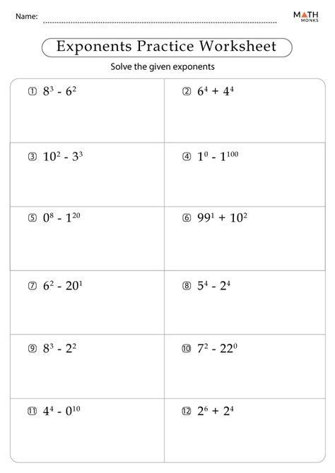Exponential Notation Worksheets Pdf At Diyworksheet In 2024 Practices