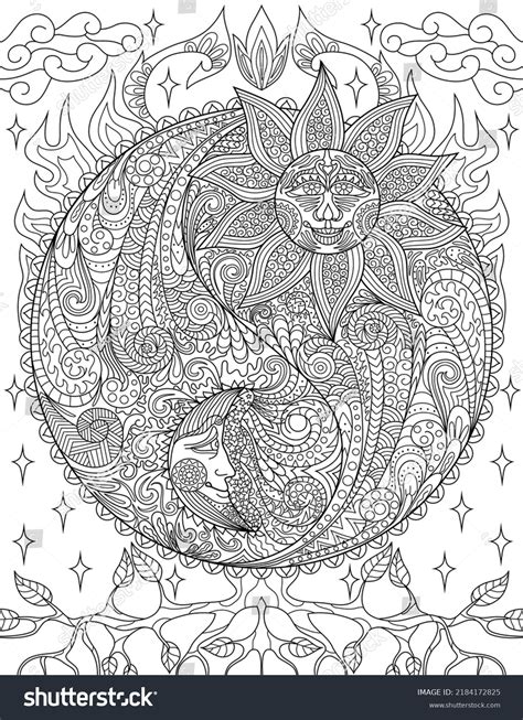 Adult Coloring Moon Mandalas Images Stock Photos D Objects Vectors Shutterstock