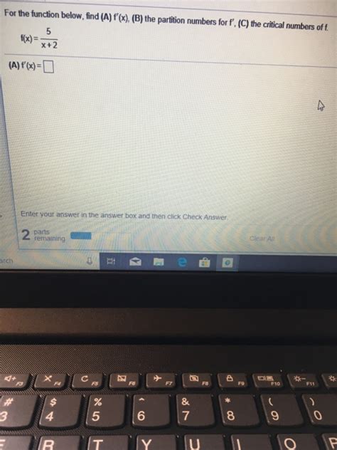 Solved Find A Fx B The Partition Numbers For F And
