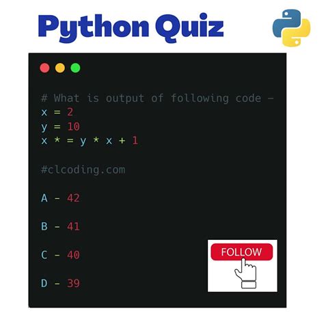 Python Quiz Day 1 What Is The Output Of Following Code Youtube