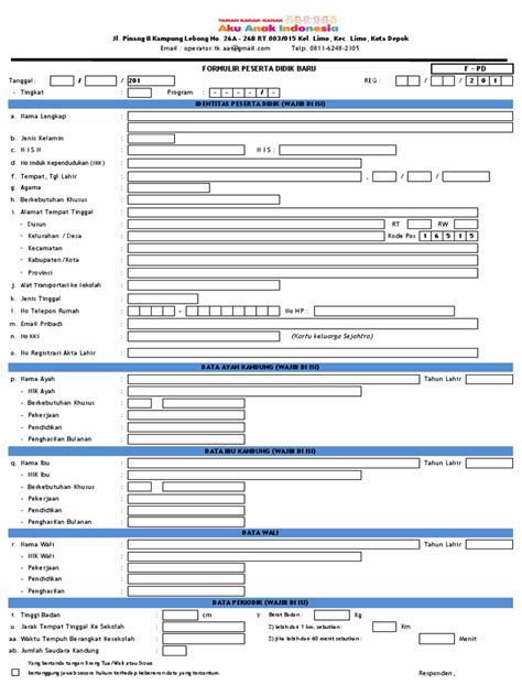 Formulir Ppdb Dapodik Pdf