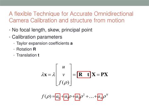 Ppt Camera Calibration And Omnidirectional Camera Calibration