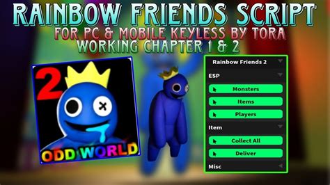 New Update Rainbow Friends Script By Tora Collect And Place And Esp For Pc And Mobile Keyless Youtube