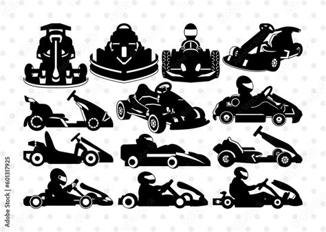 Vetor De Go Kart Racing Silhouette Kart Racing Svg Sports Svg Racing