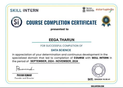 Datascience Learning Skilldevelopment Skillintern Professionalgrowth Tharun