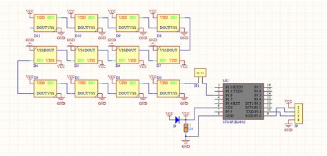 Ws2812全彩小灯控制板电路pcb源文件 单片机源程序 51单片机