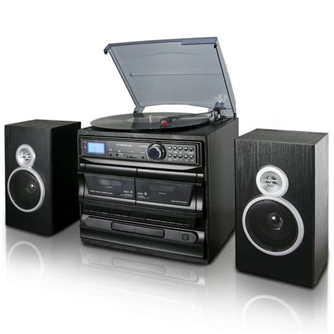 Trexonic 3 Speed Turntable With Cd Player Dual Cassette Player Bt Fm Radio And Usb Sd Recording