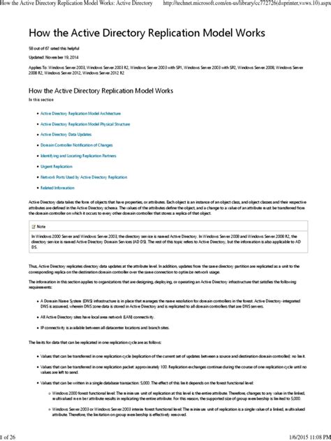 How The Active Directory Replication Model Works Active Directory