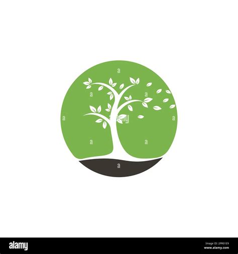 Tree Logo Design Minimalist Green Tree Logo Symbol Stock Vector Image Art Alamy