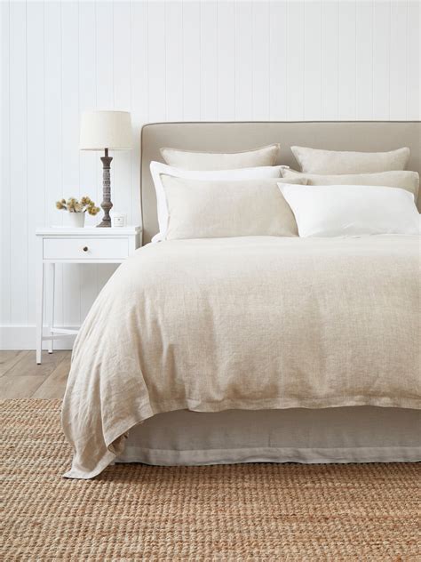 Loft Linen Duvet Cover Set In Natural Wallace Cotton