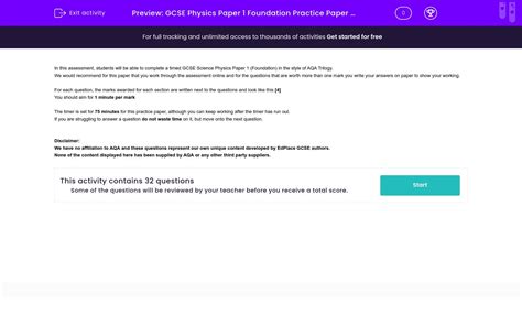 GCSE Physics Paper 1 Foundation Practice Paper In The Style Of AQA Trilogy Worksheet EdPlace