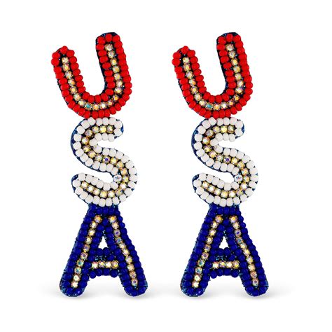Beaded Usa Earrings ⋆ Amanda Blu And Company