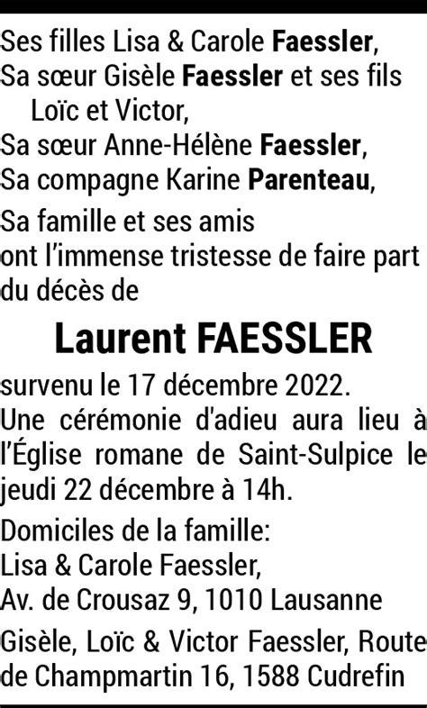 Laurent Faessler Hommages
