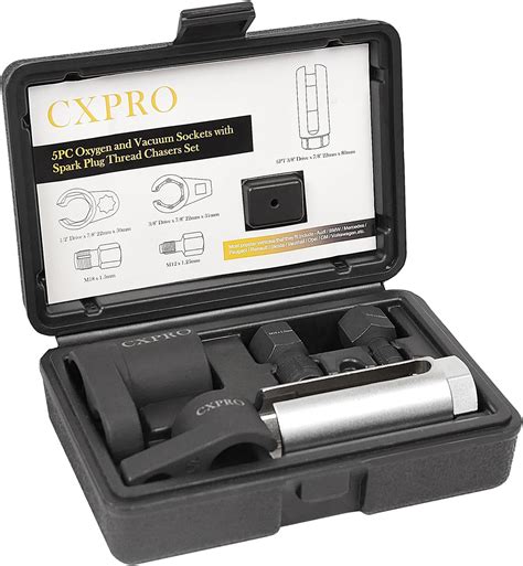 Cxpro 5pcs Oxygen Sensor Socket Set Automotive O2 Vacuum Sensor Socket With Spark