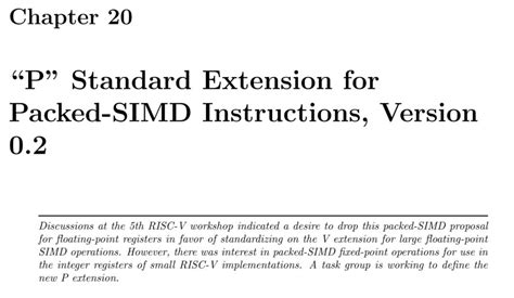 RISC V的P扩展 技术阅读 半导体技术