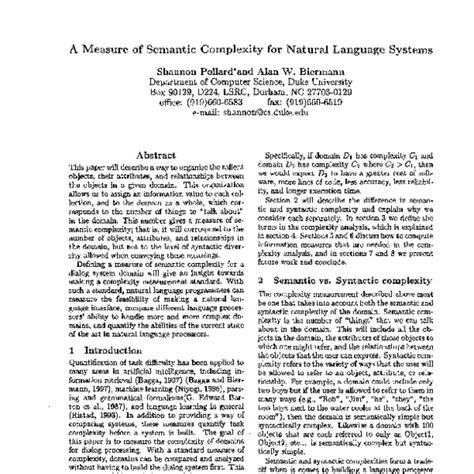 A Measure Of Semantic Complexity For Natural Language Systems Acl Anthology