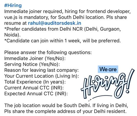 Rahul Srivastava On Linkedin Hiring Frontenddeveloper Vuejs