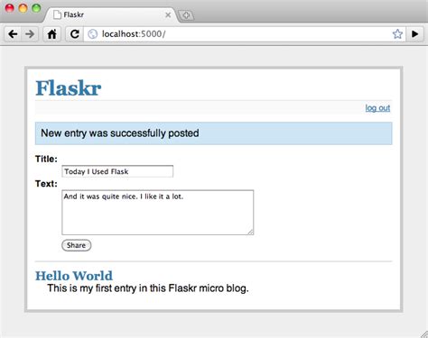 Tutorial — Flask 01 Documentation