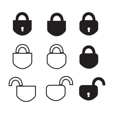 Lock Icons Set Security Privacy Protection Safety Data Protection 56575812 Vector Art At