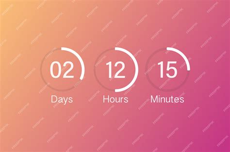 벡터 카운트 다운 시계 카운터 타이머 Ui App Digital Circle Time Pie Diagram으로 원 보드 미터를 카운트 다운합니다 프리미엄 벡터