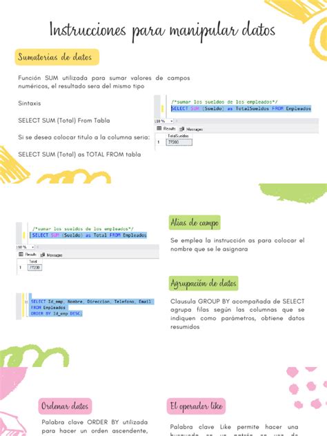 Manejo De Cláusulas Y Consultas En Sql Pdf