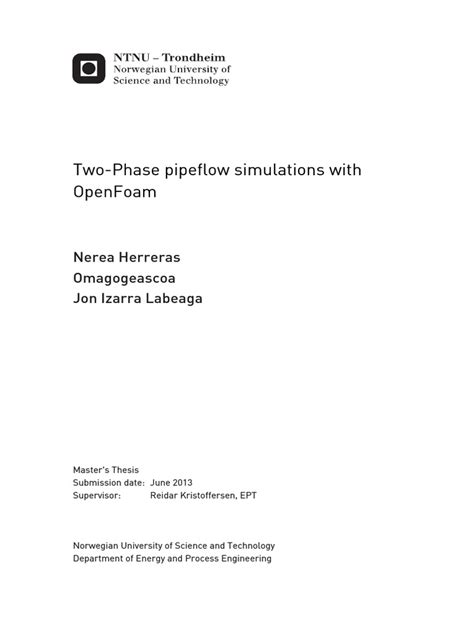 two phase pipeflow simulations with openfoam pdf computational fluid dynamics fluid dynamics