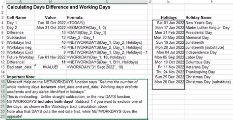 Get Work Days With Networkdays And Workday Excel For Engineers