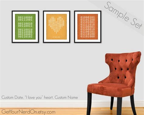 Computer Geek Gifts Custom Binary Code Important Dates Sign Etsy