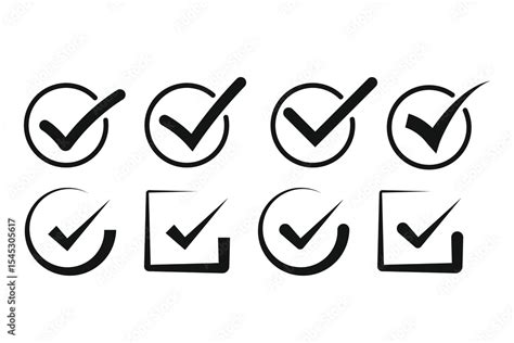 Vector De Stock Check Box Icon With Correct Accept Checkmark Icons Green Tick Box Check List