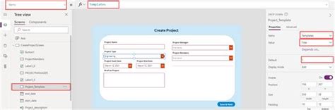 project management application create project using powerapps and