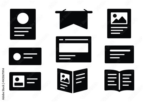 Professional Id And Document Icon Set Solid Style Identity