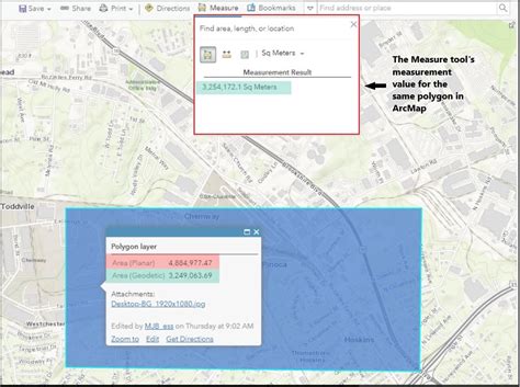 Problem The Measure Tool In Arcmap And Arcgis Online Displays