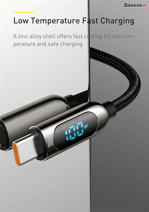 Cáp Sạc Siêu Nhanh 100w Baseus Display Fast Charging Data Cable Type C