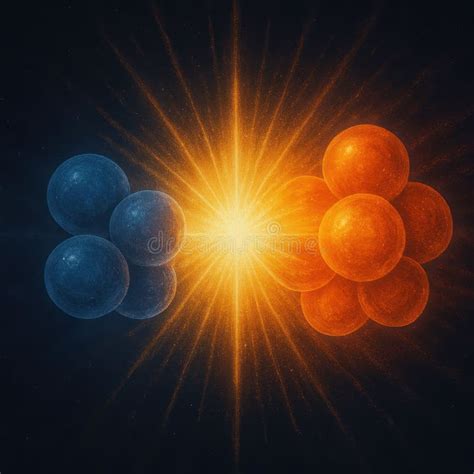 Ai Generated Futuristic Atomic Structures With Glowing Particles And Tech Elements Stock