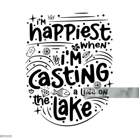 저는 호수 벡터 디자인을 할 때 가장 행복합니다 티셔츠 템플릿 벡터 타이포그래피 일러스트레이션 캠핑 티 프린트 하이킹 의류 및 의류를 위한 그림 Svg 및 스크린 인쇄