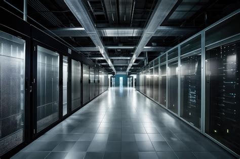 Premium Ai Image Hightech Storage Facility With Massive Servers